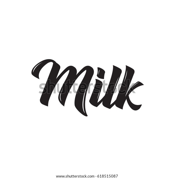 Milk Text Design Vector Calligraphy Typography Stock Vector (Royalty ...