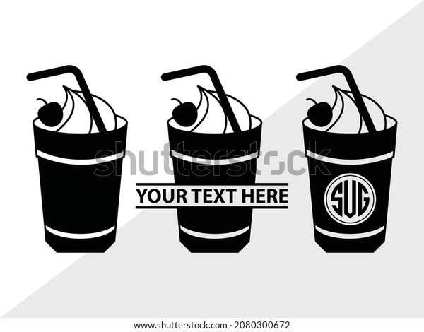 Milkshake Monogram Drink Shake Printable Vector Stock Vector (Royalty ...