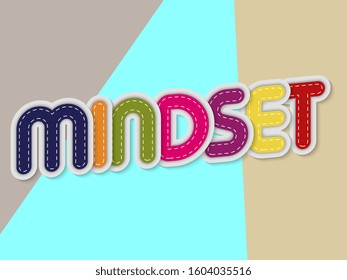 Mindset Letters Banner Border Stitches: vector de stock (libre de ...