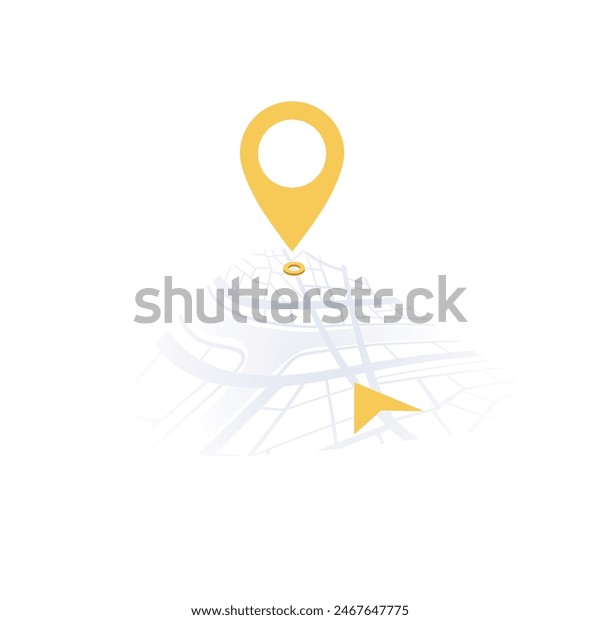 Minimalist Navigation Pin Map Vector Illustration Stock Vector (Royalty ...