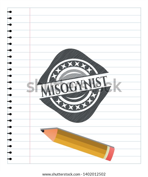 Misogynist Pencil Emblem Vector Illustration Detailed Stock Vector ...