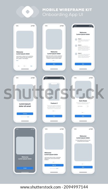Mobile App Design Ui Ux Wireframe Stock Vector (Royalty Free ...