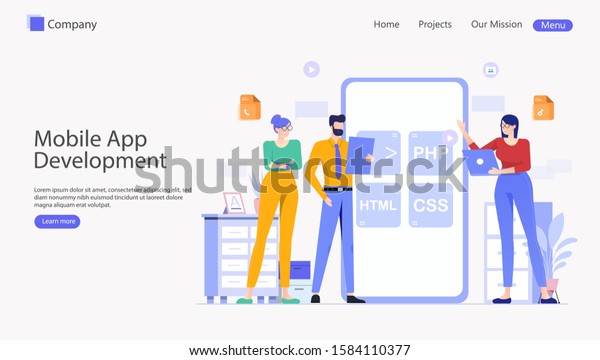Mobile App Development Vector Illustration Concept Stock Vector ...