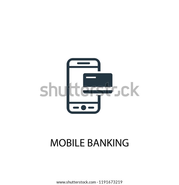 Mobile Banking Icon Simple Element Illustration Stock Vector (Royalty ...