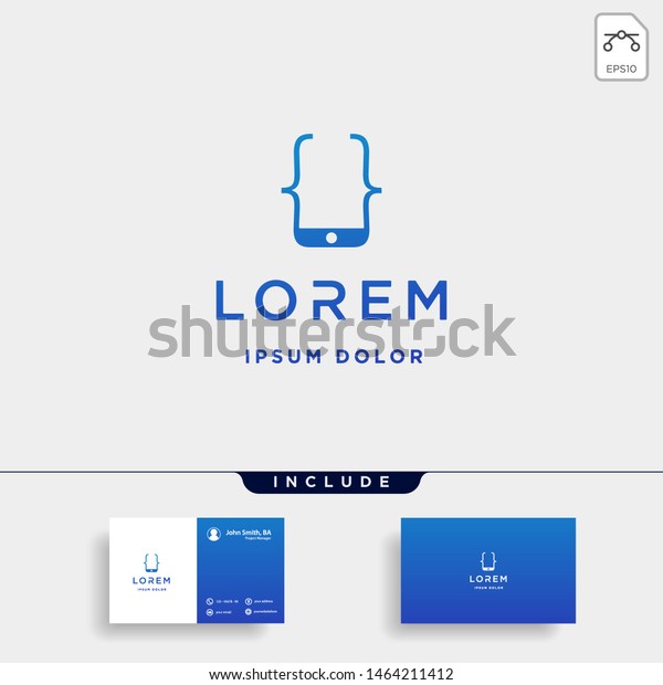 Mobile Code Logo Design Phone Coding: เวกเตอร์สต็อก (ปลอดค่าลิขสิทธิ์ ...