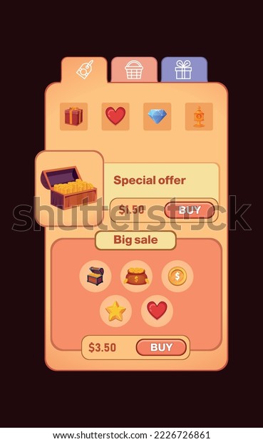 Mobile Game Store User Interface Ui Stock Vector (Royalty Free ...