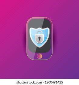 Mobile Security App Screen Lock On Stock Vector (Royalty Free ...