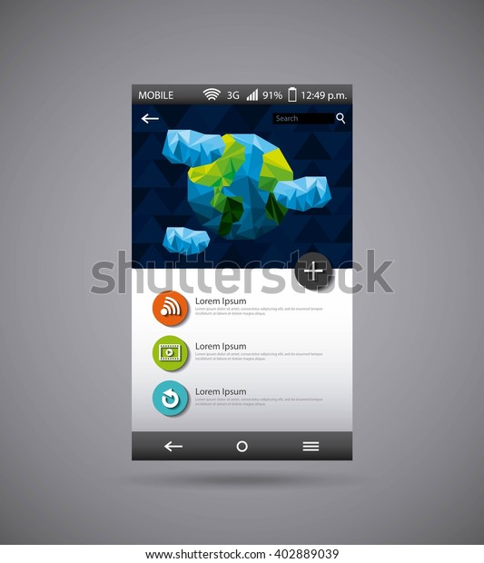 Mobile Template Design Stock Vector (Royalty Free) 402889039 | Shutterstock