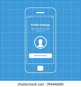 Mobile Wireframe App Ui Kit Profile Stock Vector (Royalty Free ...
