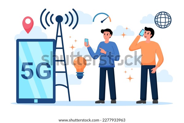 Mobile Wireless 5th Generation Technology Background Stock Vector ...