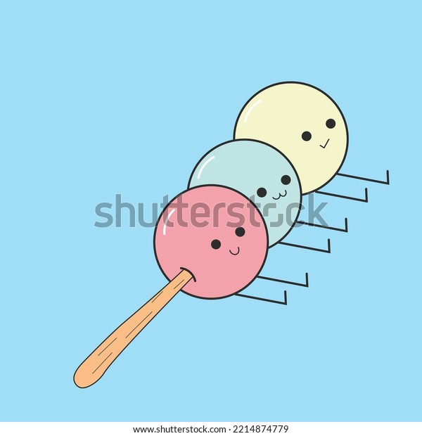 Mochi Dango Cute Character Vector Stock Vector (Royalty Free ...