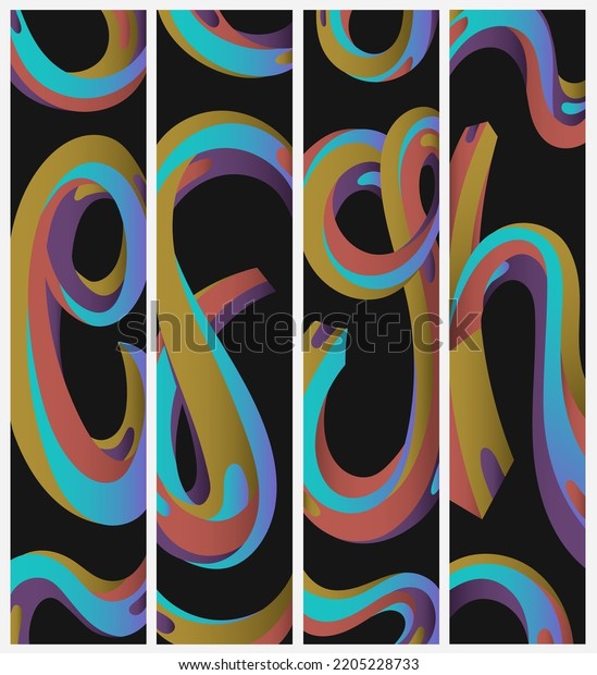 Modern Abstract Fonts Rectangle Posters Headlines Stock Vector (Royalty ...