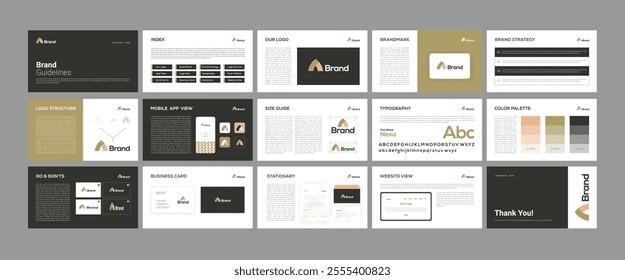 Brand Guidelines Poster Layout Set Minimal Stock Vector (Royalty Free ...