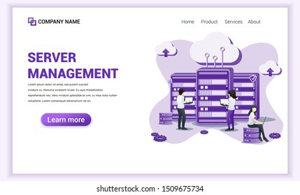 Modern Flat Design Concept Server Management Stock Vector (Royalty Free ...
