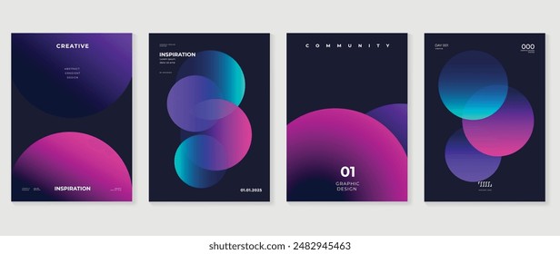 Abstract Gradient Poster Background Vector Set Stock Vector (Royalty ...