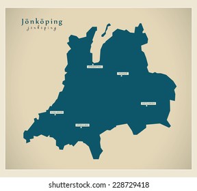 Modern Map Jonkoping Se Stock Vector (Royalty Free) 228729418 ...