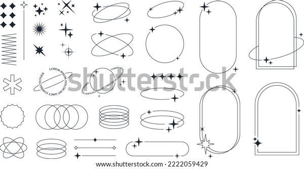 Modern Minimalist Aesthetic Line Elements Trendy Stock Vector (Royalty ...