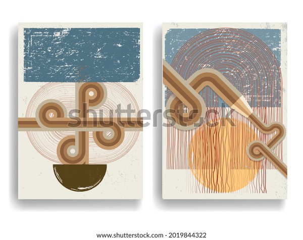 Modern Poster Minimalist Design Elements Retro Stock Vector (Royalty ...
