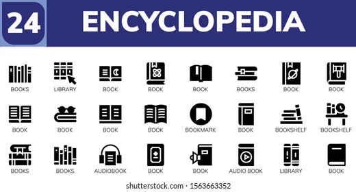 Modern Simple Set Encyclopedia Vector Filled Stock Vector (Royalty Free ...