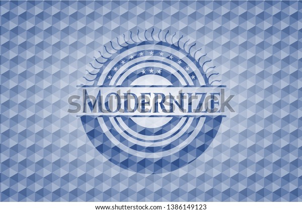 Modernize Blue Polygonal Emblem Vector Illustration Stock Vector ...