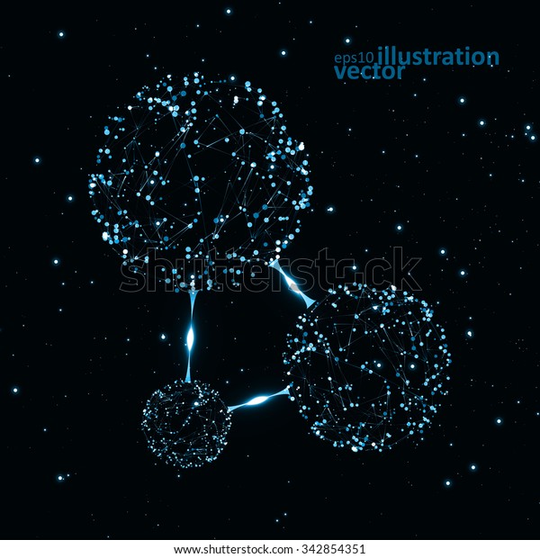 Molecular Structure Network Connection Abstract Vector Stock Vector Royalty Free 342854351