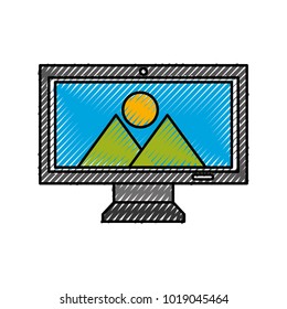 Monitor Computer Landscape Stock Vector (Royalty Free) 1019045464 ...
