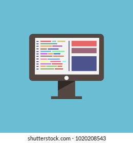 Monitor Flat Design Vector Illustration Stock Vector (Royalty Free ...