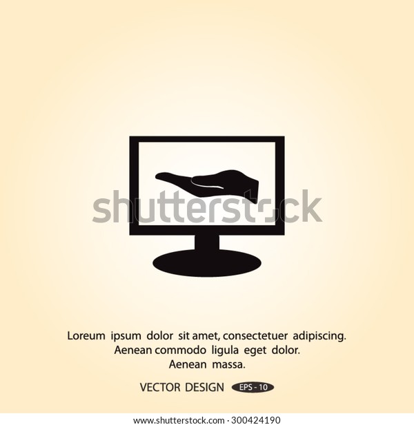 Monitor Hand Vector Icon Stock Vector (Royalty Free) 300424190 ...