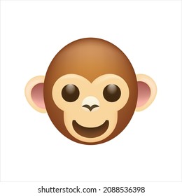 Monkey Emoticon Icon Symbol Vector Illustrationmonkey Stock Vector ...