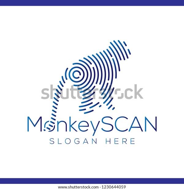 Monkey Scan Technology Logo Vector Element Stock Vector (Royalty Free ...