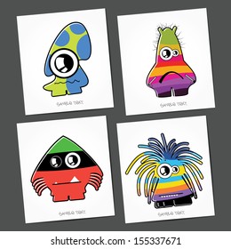 Cute Alphabet Monster Vector Illustration Stock Vector (Royalty Free ...