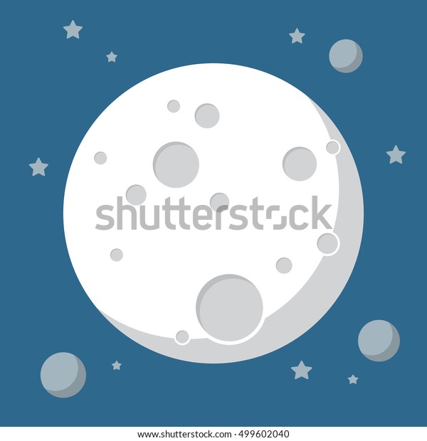Moon Flat Design Style Vector Illustration Stock Vector (Royalty Free ...