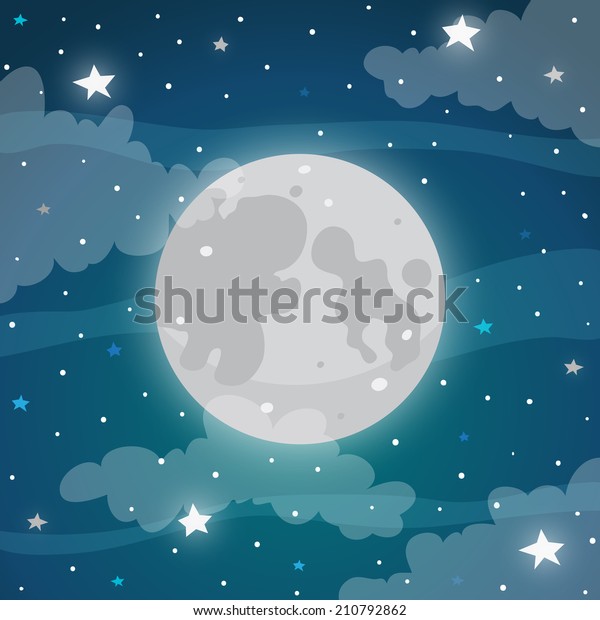 Moon Night Vector Stock Vector (Royalty Free) 210792862 | Shutterstock
