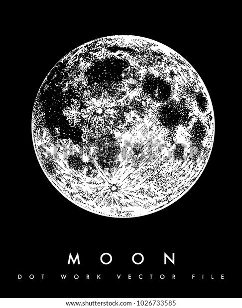 Moon Vector Dotwork Stock Vector (Royalty Free) 1026733585 | Shutterstock