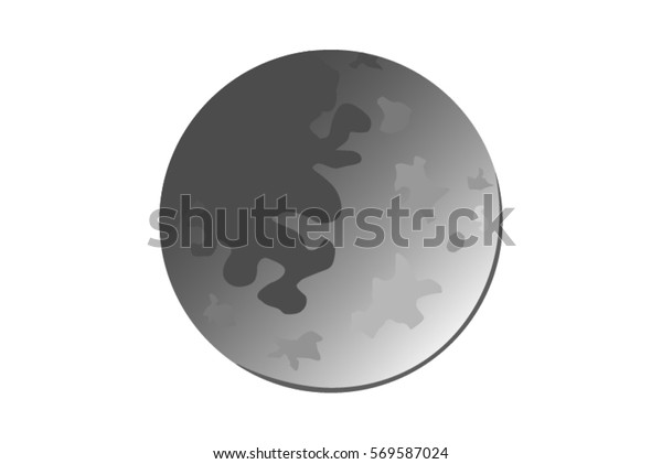 Moon Vector Simple Grey Graphics Stock Vector (Royalty Free) 569587024 ...