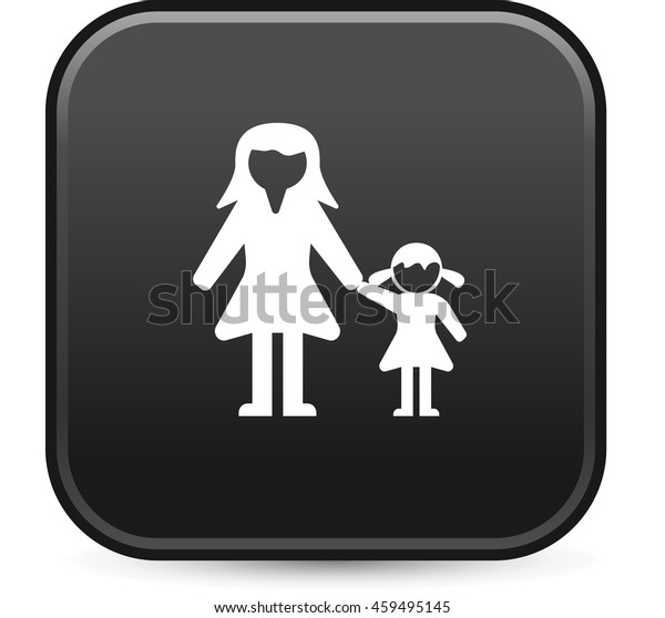 Mother Daughter Icon Stock Vector (Royalty Free) 459495145 | Shutterstock