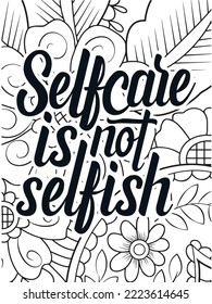 Motivational Quotes Flower Coloring Page Adults Stock Vector (Royalty ...