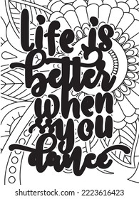 Motivational Quotes Flower Coloring Page Adults Stock Vector (Royalty ...