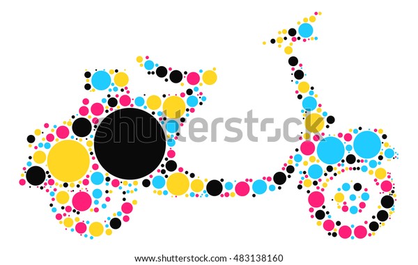 Motorcycle Shape Vector Design By Color Stock Vector (Royalty Free ...
