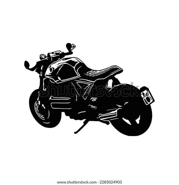 Motorcycle Silhouette Vector Flat Style Side Stock Vector (Royalty Free ...