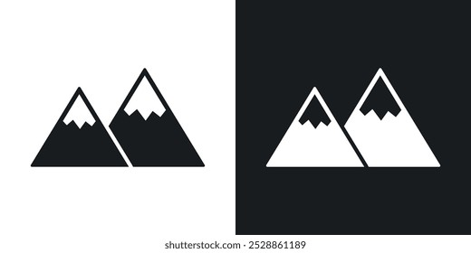 Mountain Icons Solid Style Vector Stock Vector (Royalty Free ...