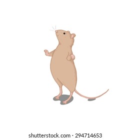 Cute White Mouse Standing On Back Stock Vector (Royalty Free ...