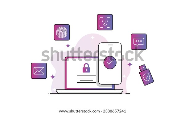 Multi-factor Authentication Illustration Mfa Illustration Vector Stock ...