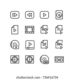 Multimedia Controller Buttons File Format Icons Stock Vector (Royalty ...