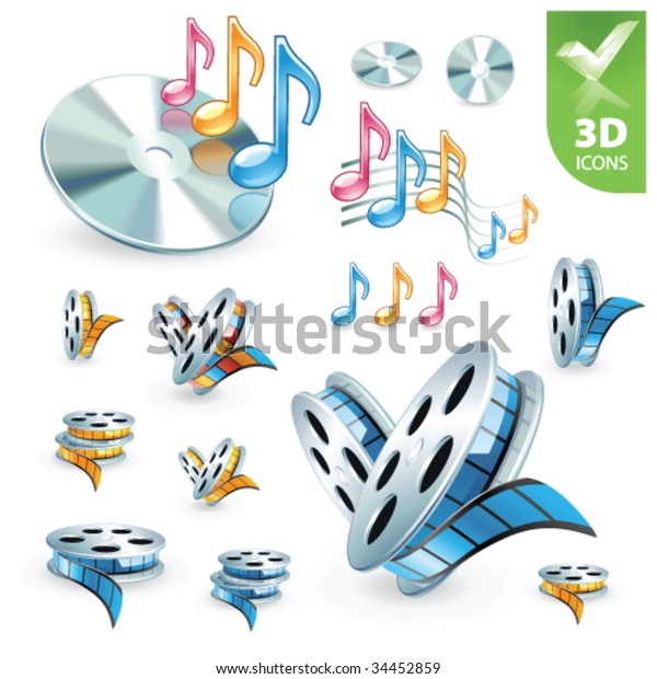 Conjunto de iconos de vector 3D: vector de stock (libre de regalías ...