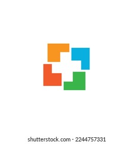 Multipart Colored Plus Symbol Vector Stock Vector (Royalty Free ...