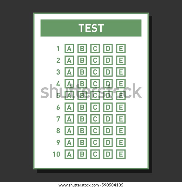 Multiple Choice Blank Nswer Sheet Vector Stock Vector (Royalty Free ...