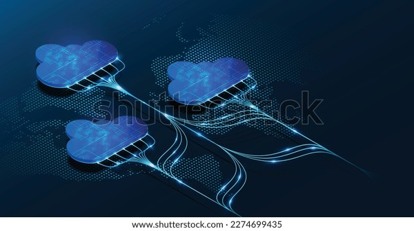 Multiple Cloud Symbol Vector Illustration 2d Stock Vector (Royalty Free ...