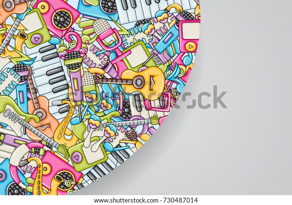 Music Concept Musical Instruments Objects Background Stock Vector ...