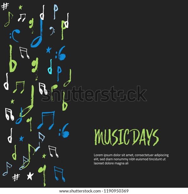 Music Notes Poster Background Modern Colorful Stock Vector (Royalty ...